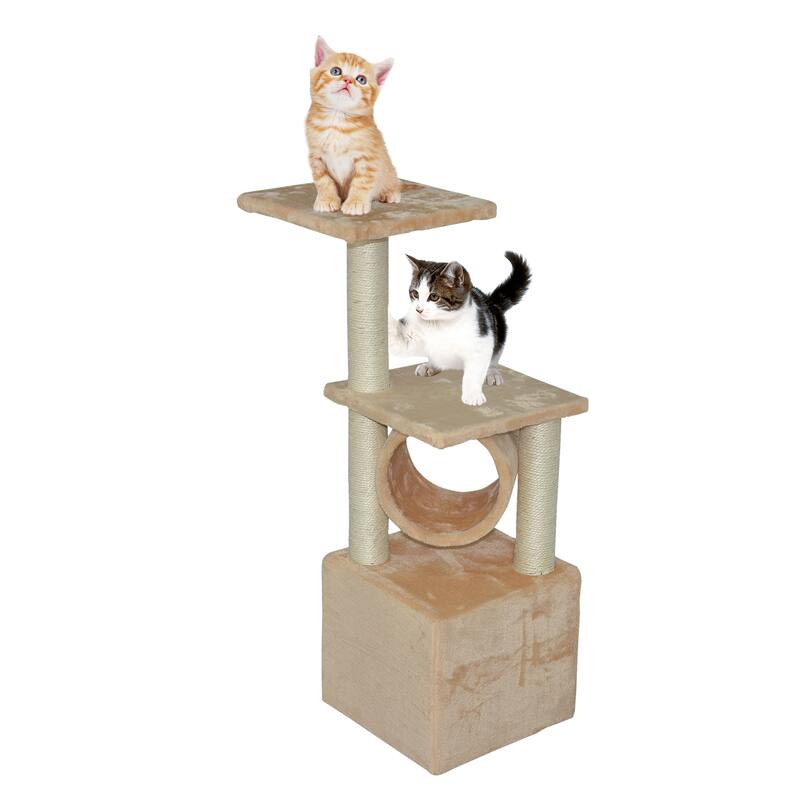 Noah's Ark 36-inch Deluxe Cat Tree Condo Furniture - Beige - Overstock ...