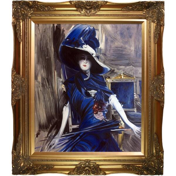 La Pastiche Giovanni Boldini 'The Divine in Blue' Hand Painted Framed ...