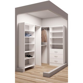 TidySquares White Wood 59.5 x 87" Walk-in Closet System - Bed Bath & Beyond - 13223383