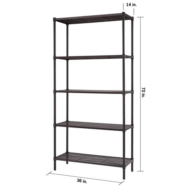 TRINITY 5-Tier 36"x 14"x 72" Slat Shelving Rack, Dark Bronze - On Sale ...