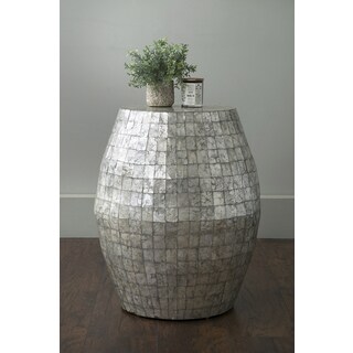 Rosemary Silver Capiz Round Accent Table by East at Main - Bed Bath ...