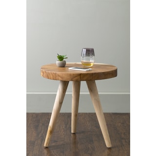 East At Main's Dutton Brown Mungur Wood Round Accent Table - Bed Bath ...