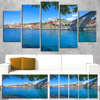Designart "Douro River and Iron Bridge Portugal" Extra Large Landscape ...