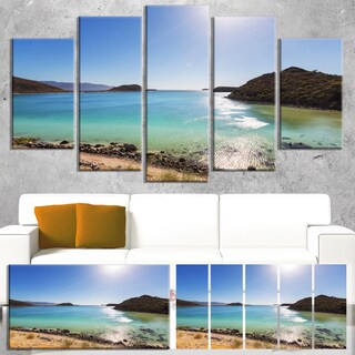 Designart "Blue Baja California Beach" Seashore Canvas Art Print - Bed ...