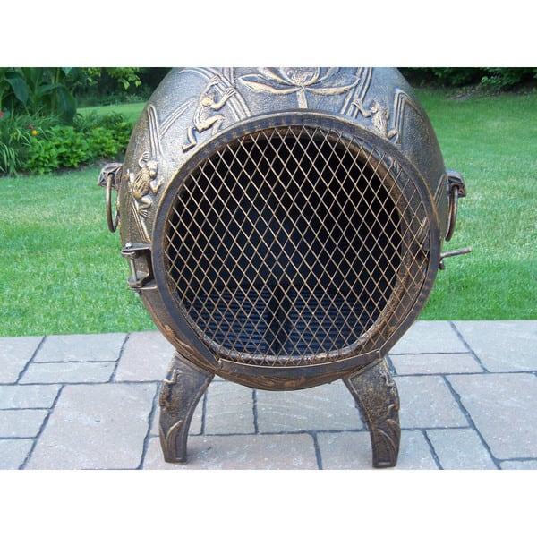 Oakland Living Corporation Leaping Frogs 53-inch Chimenea Brown Wrought ...