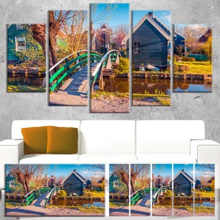 Designart "Dutch Buildings in Zaanstad Village" Landscape Artwork ...