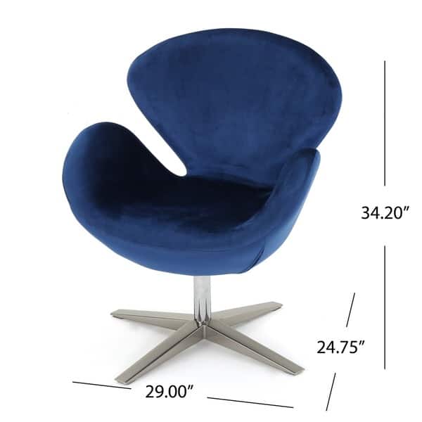 Athena Grey Velvet Modern Swivel Petal Chair by Christopher Knight Home ...
