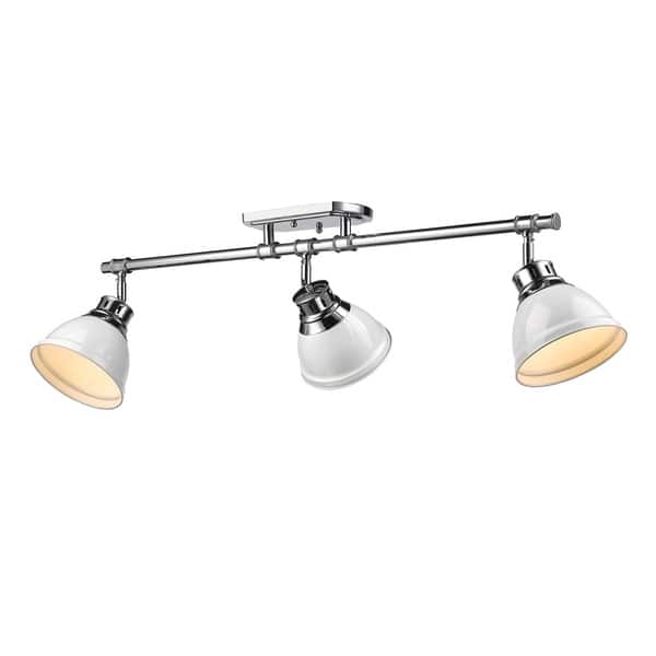 Golden Lighting Duncan Chrome Three-Light Semi-Flush Track Light with ...