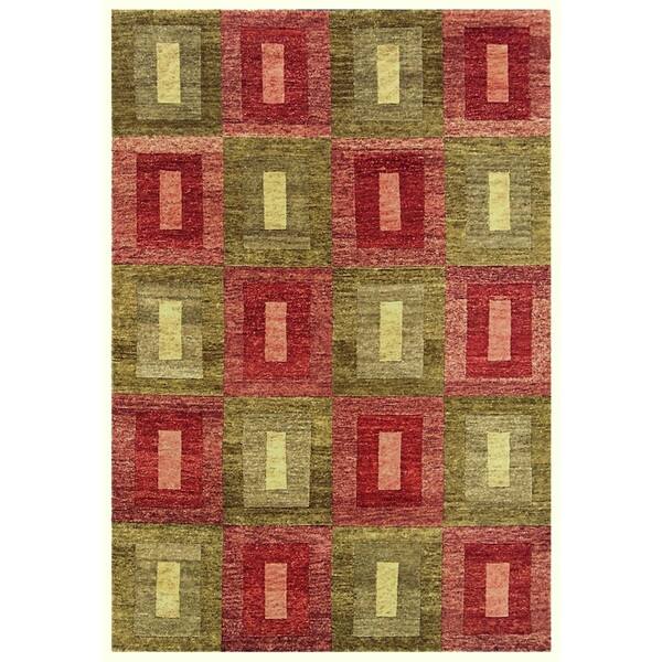 Noble House Legacy Green and Rusty Red Hand-knotted Wool Rug - 4' x 6 ...