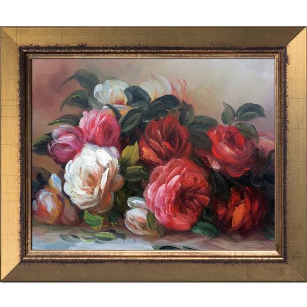 La Pastiche Pierre-Auguste Renoir 'Discarded Roses' Hand Painted Framed ...