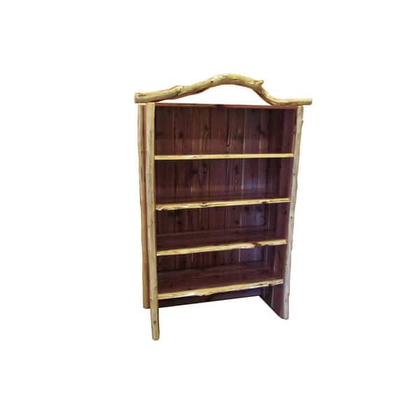DISCONTINUED - Red Cedar Log Rustic 4 Tier Bookshelf - Bed Bath ...