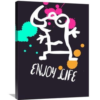 Naxart Studio 'Enjoy Life Poster 2' Stretched Canvas Wall Art - Bed ...