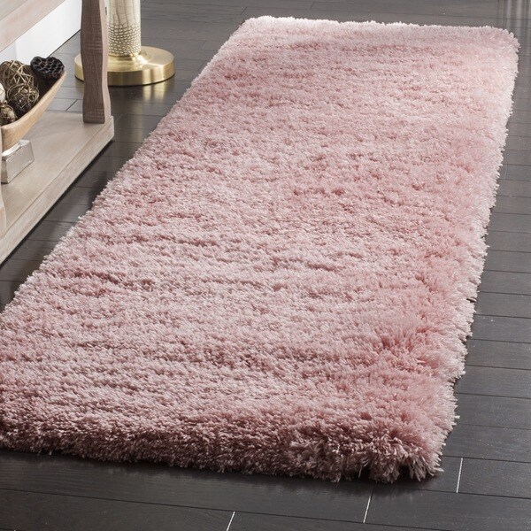 Shop Safavieh Polar Light Pink Shag Runner - 2'-3" x 8' - On Sale ...
