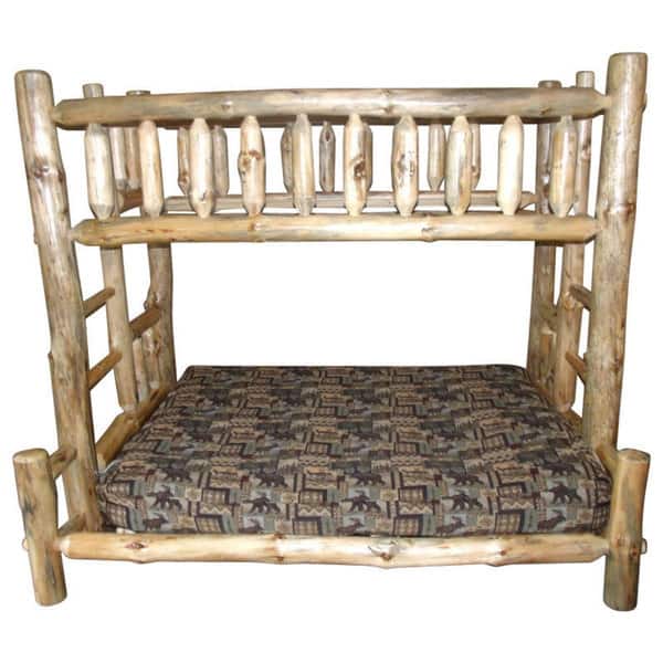 DISCONTINUED - Rustic Aspen Log Mission Style Twin Over Full Bunk Beds - Bed Bath & Beyond ...