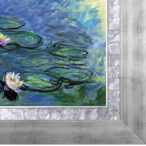 Claude Monet 'Water Lilies (Blue/Grey)' Hand Painted Framed Oil ...