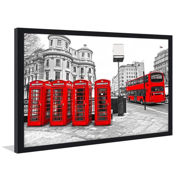 "London Red Bus" Framed Plexiglass Wall Art - Bed Bath & Beyond - 13393083