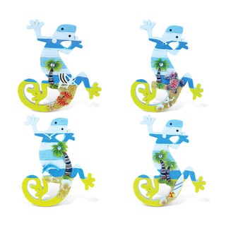 Puzzled Beachwood Multicolor Resin Lizard Refrigerator Magnets (Pack of ...
