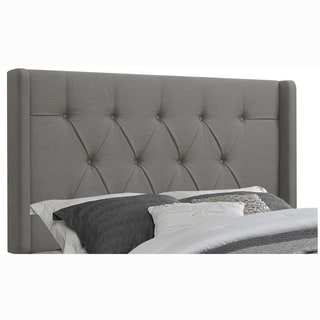 Wingback Tufted Grey King/California King Size Upholstered Headboard ...
