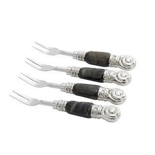 Handmade Stainless Steel Cocktail Forks with Swirl Horn Handle (India ...