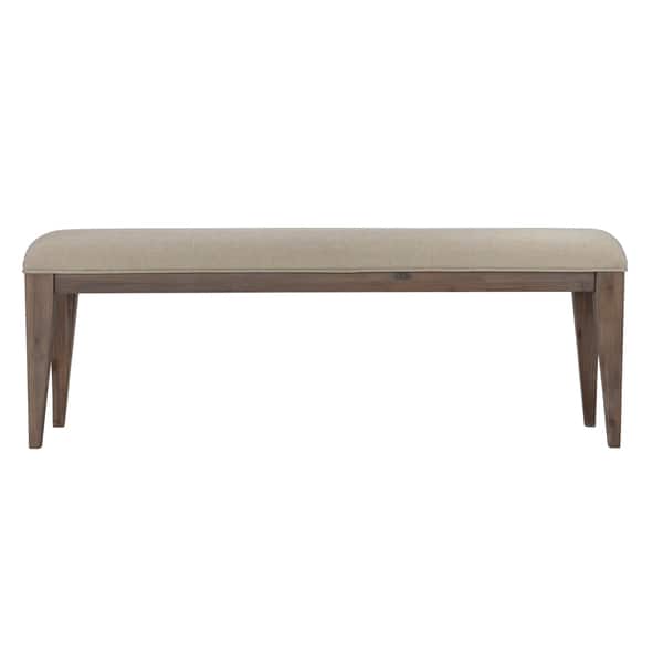 Cortesi Home Leno Linen Grey Wood Dining Bench - Bed Bath & Beyond ...