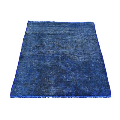 Hand-Knotted Fine Wool Persian Hamadan Overdyed Rug (2'4x3'3 ...