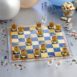Game Night Glass 11.8-inch x 11.8-inch Checkers Game - Bed Bath ...