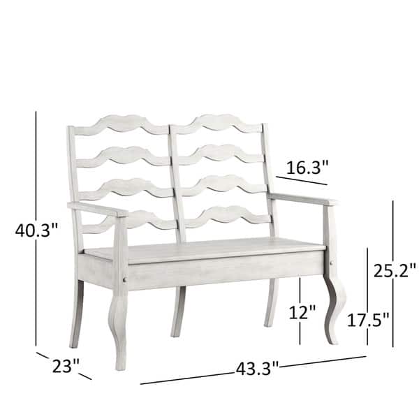 Eleanor French Ladder Back Wood Storage Bench by iNSPIRE Q Classic in ...