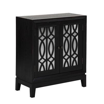 Hand Painted Distressed Black Finish Accent Chest - Overstock - 13477532