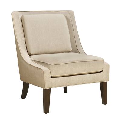 Cream Linen Fabric Loose Cushion Accent Chair - Overstock - 13518968
