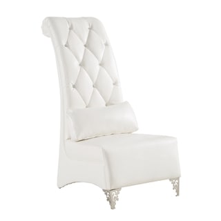 White Faux Leather Accent Chair - Bed Bath & Beyond - 13519337