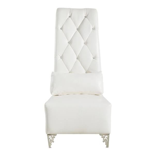 White Faux Leather Accent Chair - Bed Bath & Beyond - 13519337