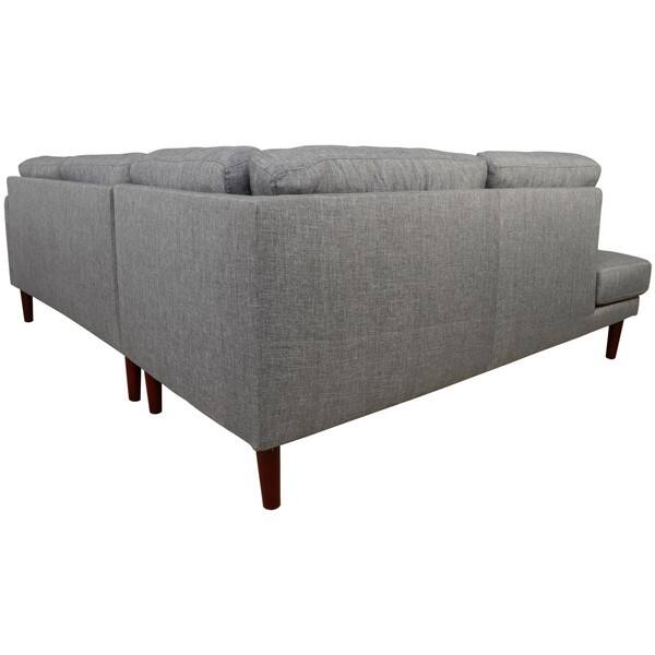 Lavin Mid Century Grey Left Chaise L Shape Sectional - Bed Bath ...