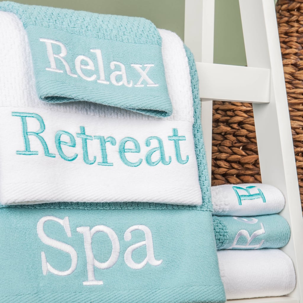 Embroidered "Spa, Relax, Retreat" Collection - 3 Piece Towel Set ...