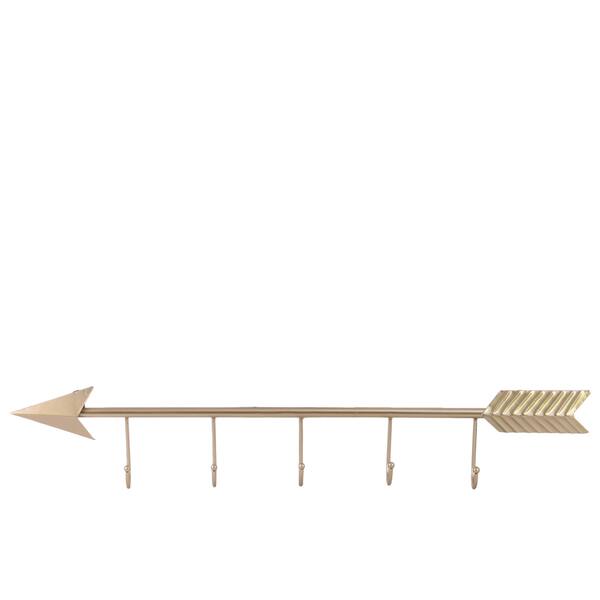 Urban Trends Colleciton Coated Champagne Finish Metal 5-hook Arrow ...