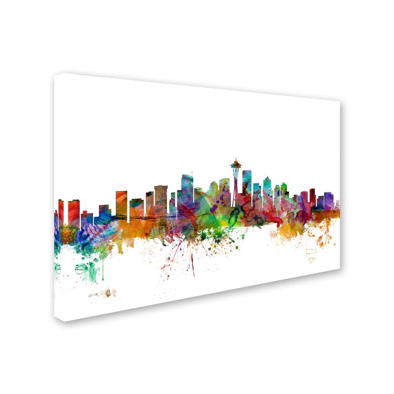 Michael Tompsett 'Seattle Washington Skyline' Canvas Art - Overstock ...