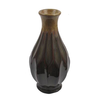 FireFly Glossy Multi-brown Ceramic 6- x 6- x 12-inch Vase - Overstock ...