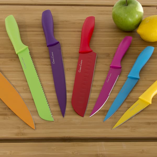Classic Cuisine 14 Piece Colored Knife Set with Sheaths - Pro Grade ...
