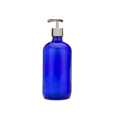 RAIL19 Market Blue Glass Soap Dispenser w/ Stainless Modern Pump ...