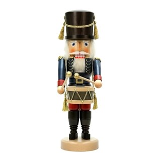 Christian Ulbricht Blue Glazed Wood Drummer Nutcracker - Bed Bath ...