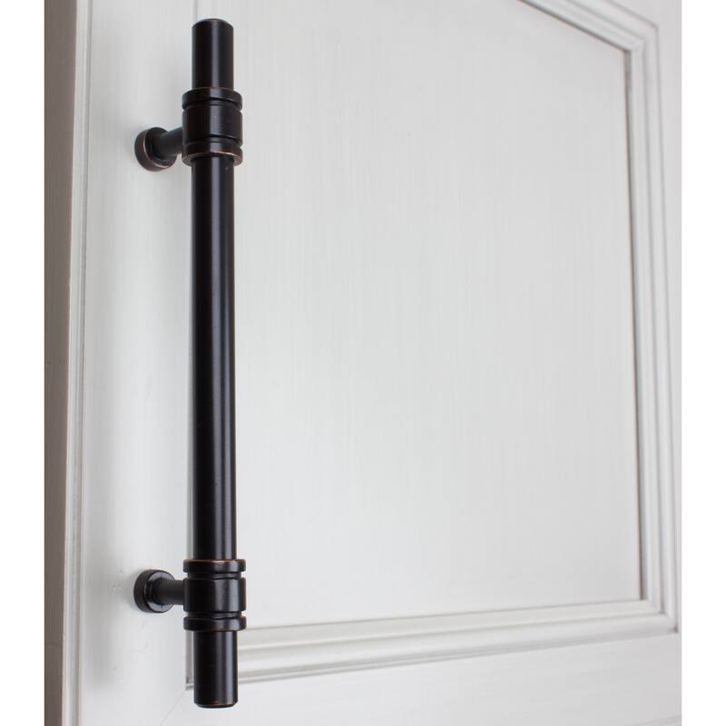 GlideRite 5 inch CC Oil Rubbed Bronze Solid Steel Barrel Ring Cabinet Bar Pulls (Pack of 10 or ...