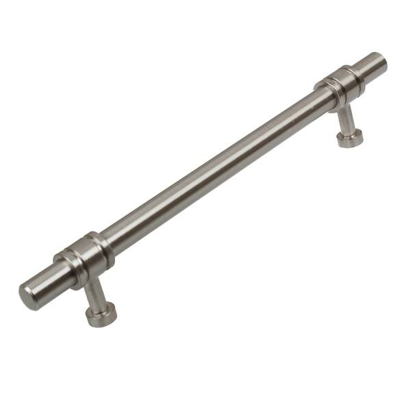 GlideRite 6-5/16 in. CC Satin Nickel Solid Steel Barrel Ring Cabinet ...