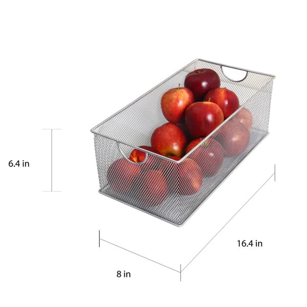 Set of 3 Stainless Steel Mesh Storage Boxes - Bed Bath & Beyond - 13623766