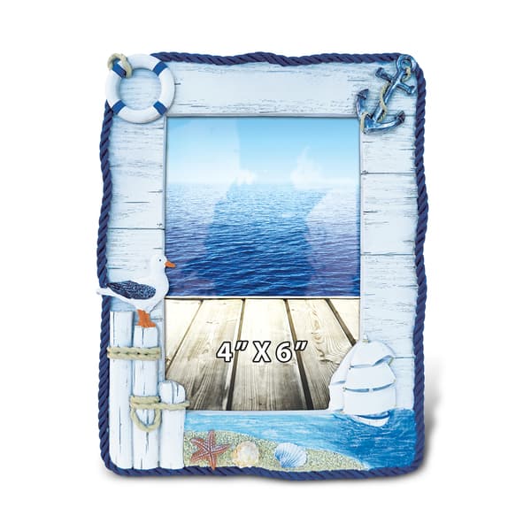 Puzzled 6-inch x 4-inch Maritime Ocean Scene Photo Frame - Bed Bath ...