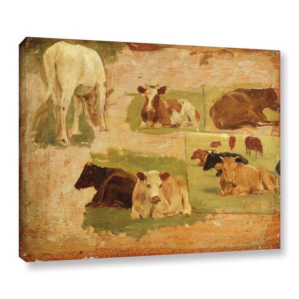 Eugene Louis Boudin's 'Study Of Cows, 1860' Gallery Wrapped Canvas ...