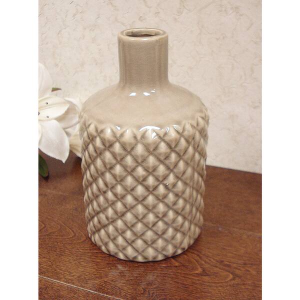 D'Lusso Designs Pastel Brown Ceramic 8-inch Vase - Bed Bath & Beyond ...