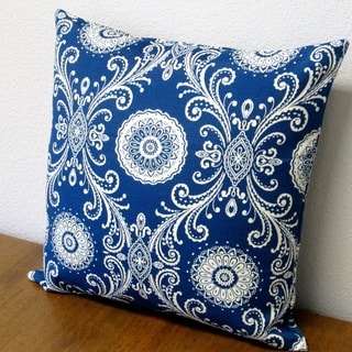 Artisan Pillows Outdoor 18-inch Reflective Indigo Blue Throw Pillows ...
