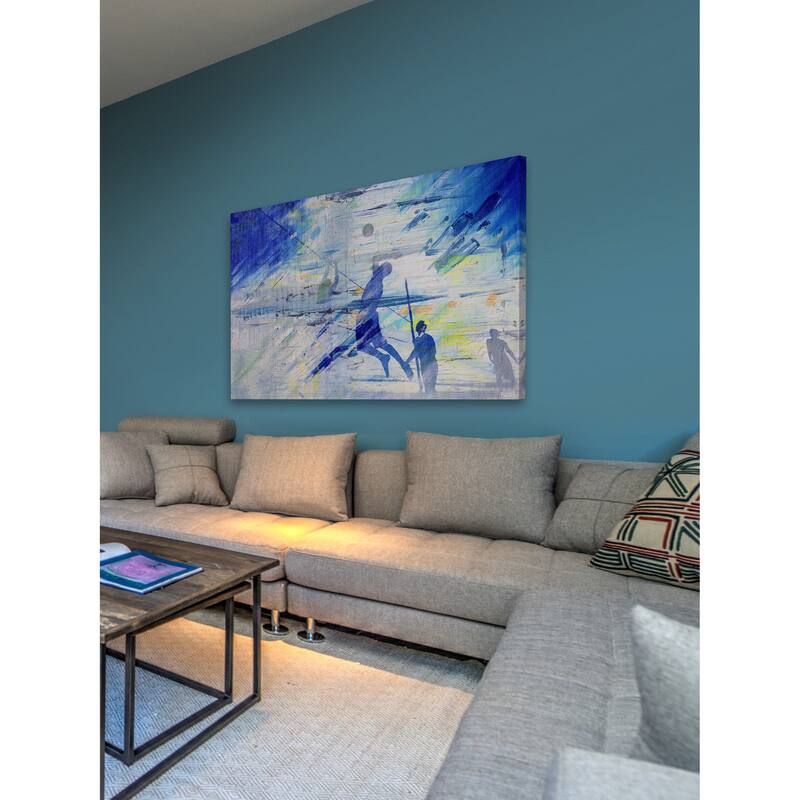 Parvez Taj - 'Beach Volleyball' Painting Print on Wrapped Canvas ...