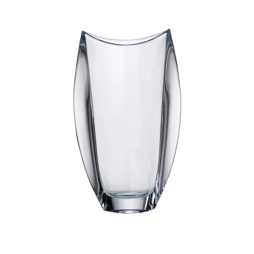 Majestic Gifts Crystalline Clear Glass 12-inch Vase - Overstock - 13733711