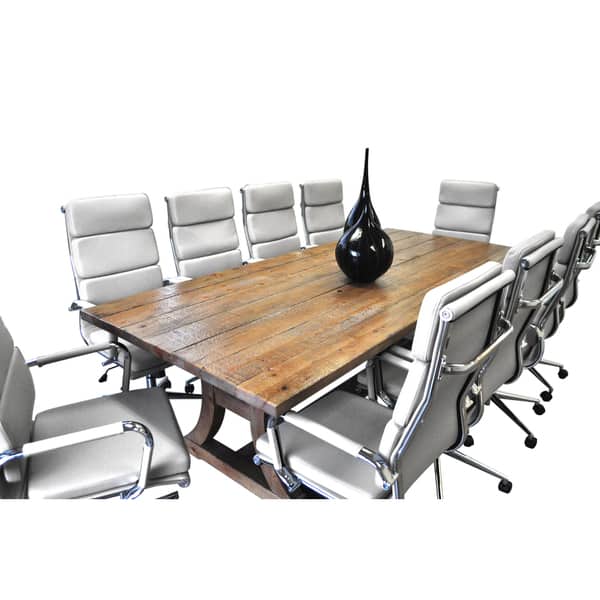 SOLIS Ligna Conference Set 11-piece Solid Wood Table with White Bonded ...