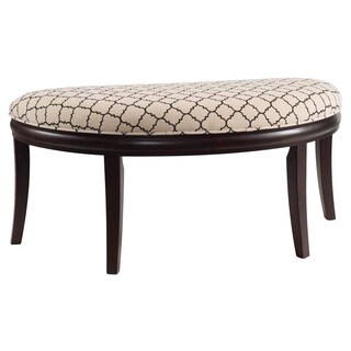 Exeter Espresso Wood/Fabric Half-moon Bench - Bed Bath & Beyond - 13750840
